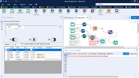 error join 18 out of memory try increasing me alteryx community
