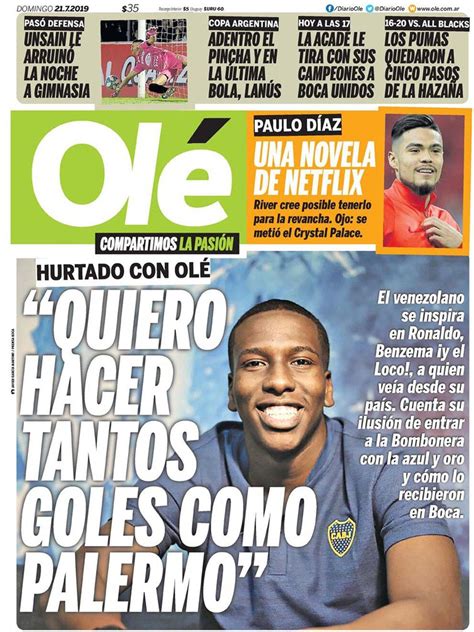 Olé Domingo 21 De Julio De 2019 Infobae