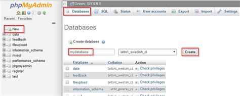 how to create and delete a database in phpmyadmin edureka