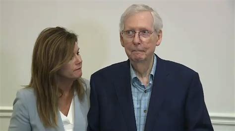 Senate Republican Leader Mitch Mcconnell Freezes During Press