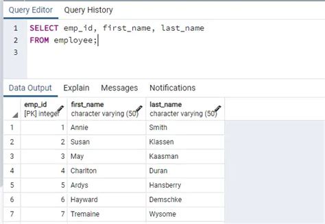 postgresql select statement