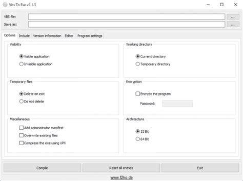 convert vbs to exe using online tool or vbscript converter software