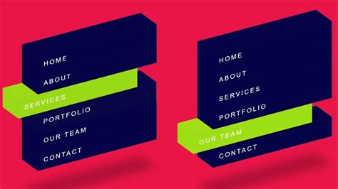 awesome 3d menu hover effect only html and css youtube