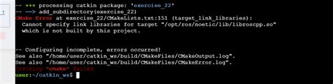 invoking cmake failed error rosds support the construct ros community