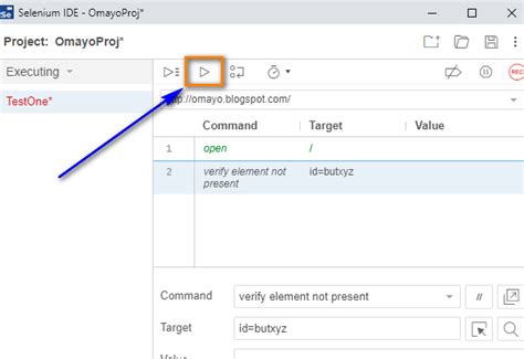 new selenium ide using ‘verify element not present command to check