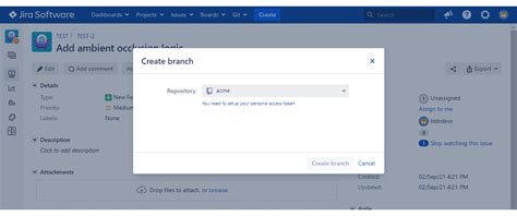 require personal access tokens for user actions create branch pull
