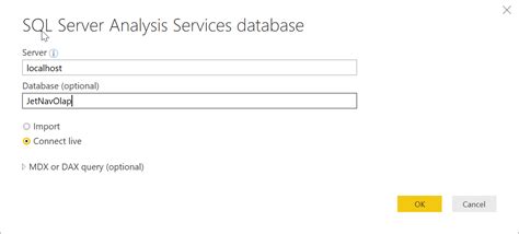 how to connect power bi with sql server analysis services database