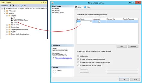 sql server creating linked server in sql server