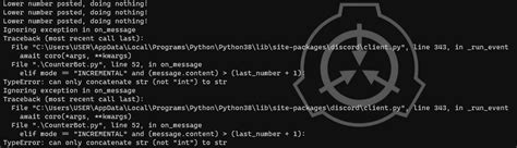 i tried making a python auto counting bot for discord but its giving me