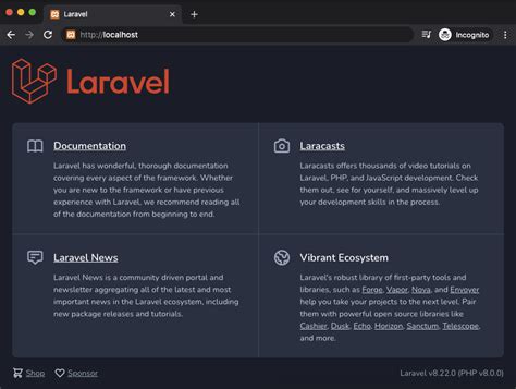how to create new laravel project using composer create info