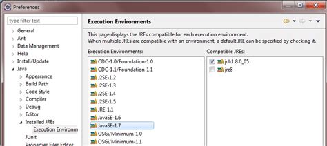 java eclipse workspace jre doesn t match any configuration settings