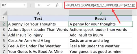 how to capitalize first letter of a text string in excel using formula
