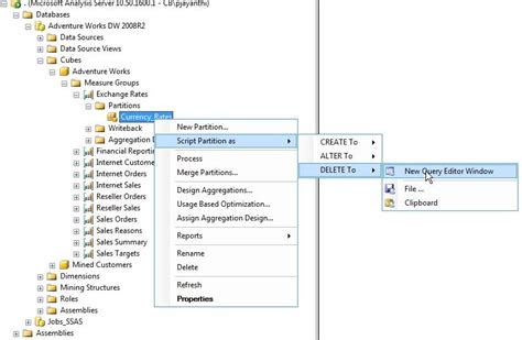 business intelligence sql server 2005 script to create