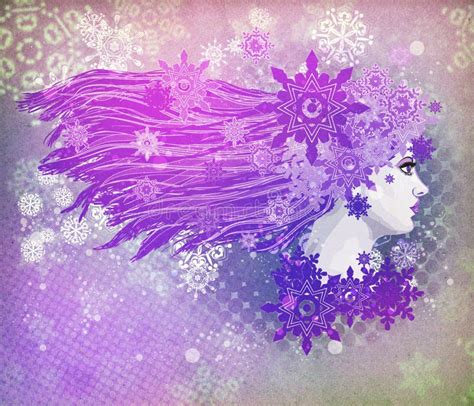 Girl With Purple Hair Stock Vector Illustration Of Color 28584626