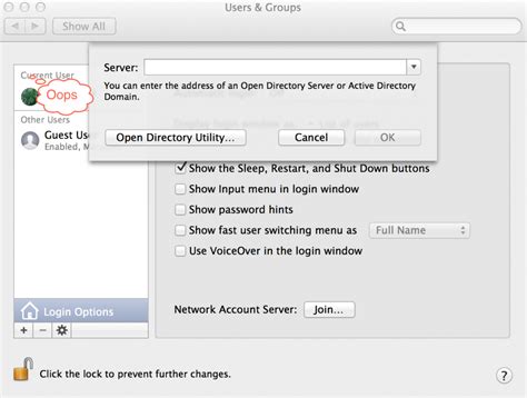 open directory utility