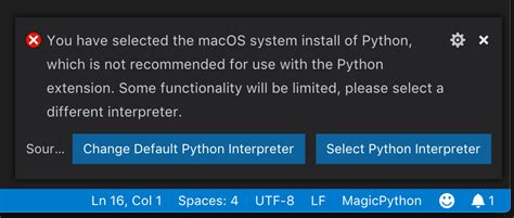 vs code gives error there is no interpreter selected · issue 3326