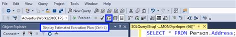 display the estimated execution plan sql server microsoft learn