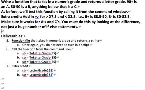 solved write function takes numeric grade returns letter
