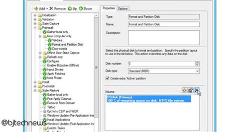 how to create a partition within mdt 2013 task sequence btnhd