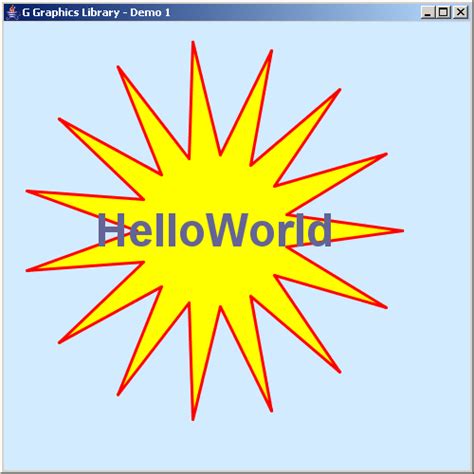 draw string and star geometry advanced graphics java