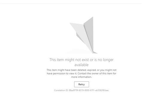 this item might not exist or is no longer available error when using
