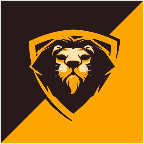 Cabeça De Leão Logo Para Esporte Ou Equipe Esport Vetor Premium
