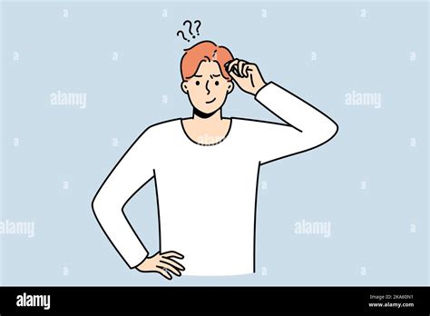 Frustrated Young Man Think Of Problem Solution Pensive Guy Feel
