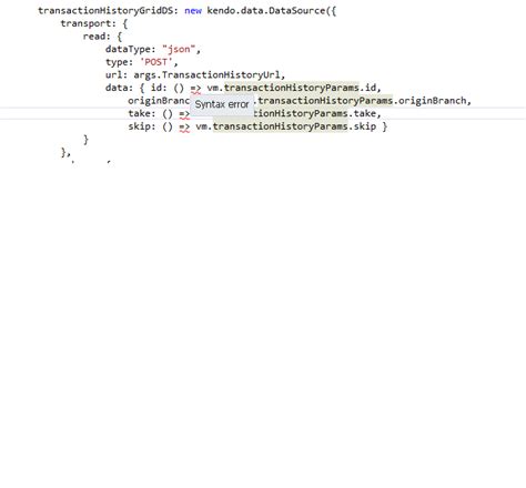 javascript not recognize lambda expression function visual