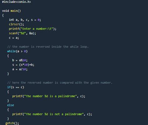c program to check whether a number is a palindrome
