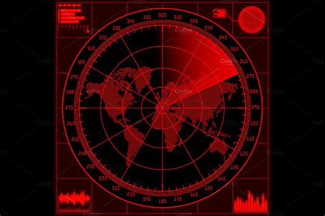 vector red radar screen hud ui photoshop graphics ~ creative market