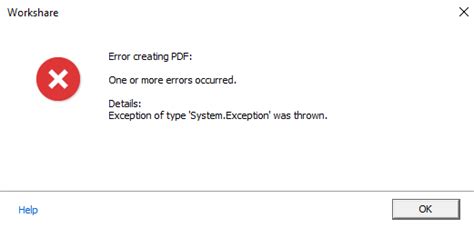 knowledgebase a system exception error is produced when converting