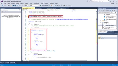 how to create piechart in universal application