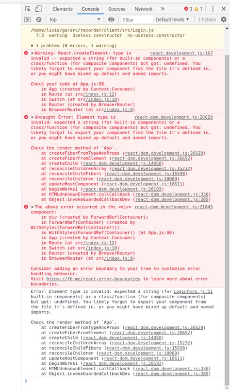 bug react table element type is invalid expected a string for