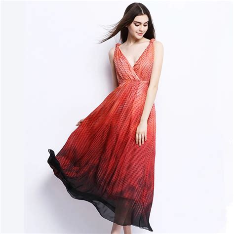 Uniquewho Ladies Women Sexy Sleeveless Dress 100 Pure Silk Maxi Dress