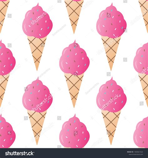 Pink Icecream Seamless Pattern Vector Illustration Stock Vector