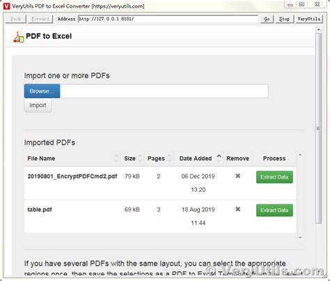 use veryutils pdf to excel converter to convert pdf to