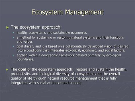 Ppt Components Of Healthy Ecosystems Ecosystem Management Powerpoint