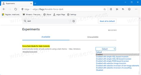 Enable Dark Mode For All Sites In Microsoft Edge