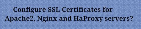 How To Configure Ssl Certificates For Apache2 Nginx And Haproxy