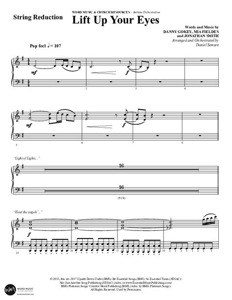 Lift Up Your Eyes Choral Anthem Satb String Reduction Sheet Music Pdf