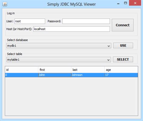 java how to import data from mysql to jtable through