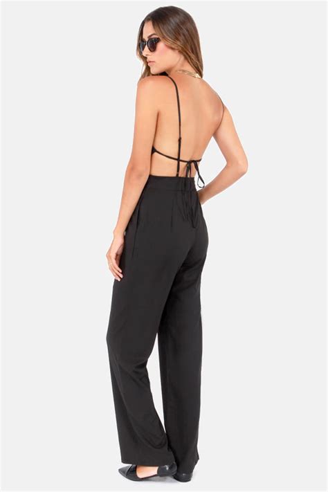 Sexy Black Jumpsuit Backless Jumpsuit Wide Leg Jumpsuit 46 00