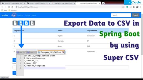 export data to csv in spring boot super csv youtube