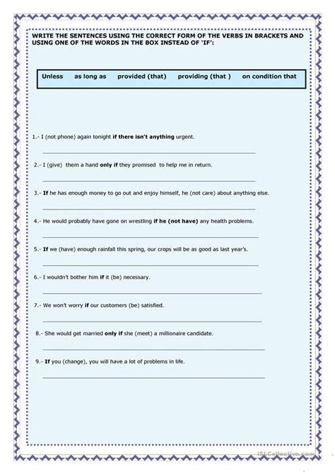 Conditional Statements Worksheet With Answers English Worksheet