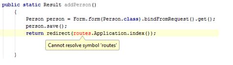 java cannot resolve symbol routes itecnote