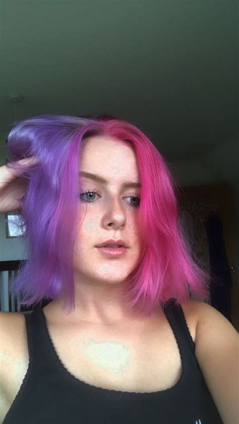 Split Dye Hair Ideas Pink And Purple Split Dyed Hair Pink Hair Dye