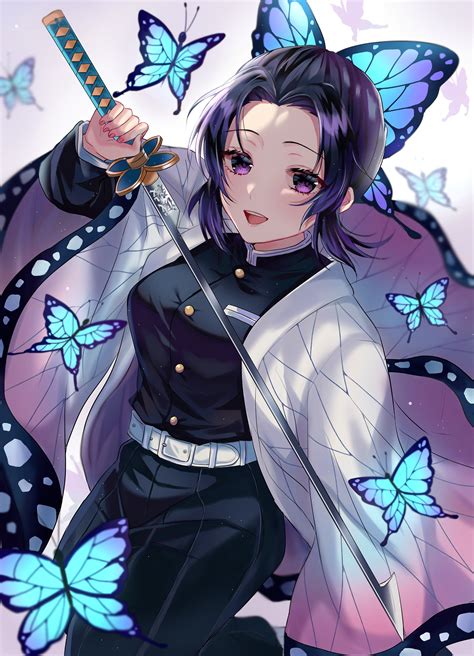 2d Anime Girls Portrait Display Artwork Kochou Shinobu Anime
