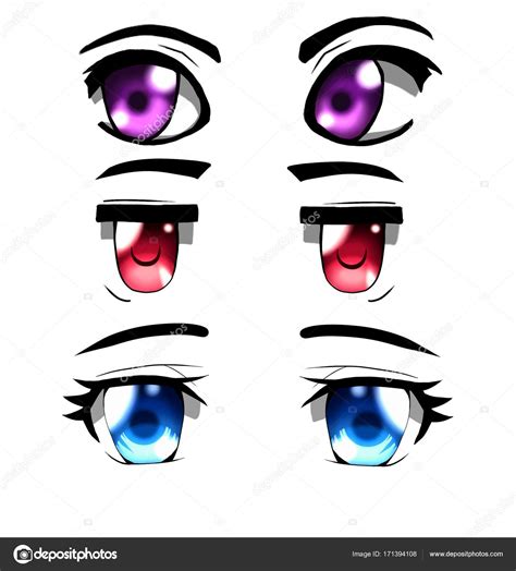 Set Anime Eyes Beautiful Colors — Stock Photo © Isaacsanchez #171394108