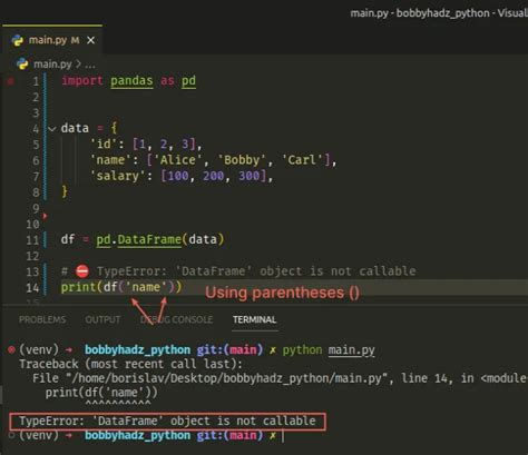 Image result for Data Frame Object Is Not Callable Python