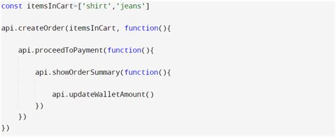 Image result for Example of Callback Hell in JavaScript